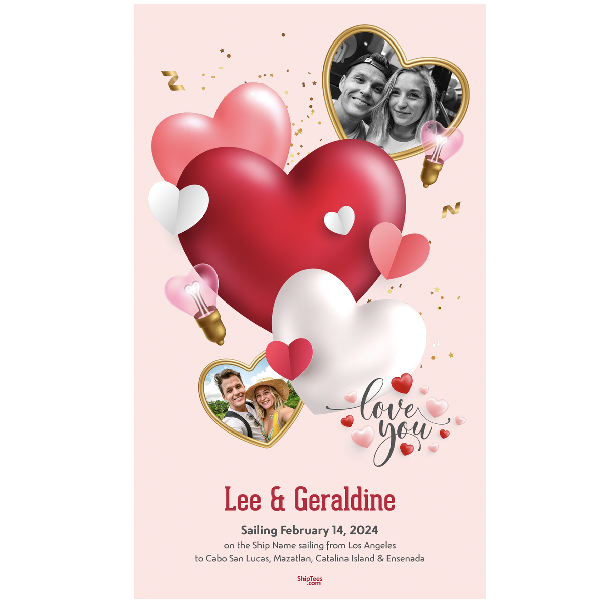 Valentine's Day Custom Photo Hearts 18x30 Glossy Door Poster – ShipTees.com